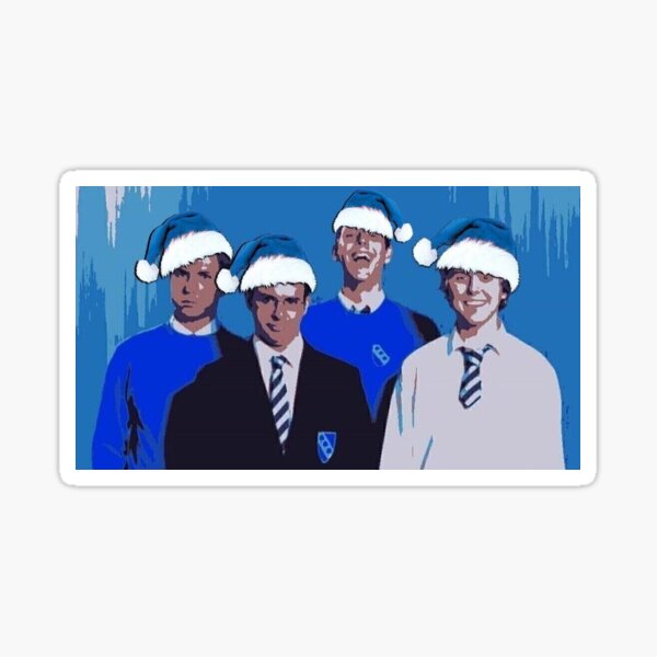 "INBETWEENERS CHRISTMAS XMAS Card - Simon, Jay, Neil, Will" Sticker for ...