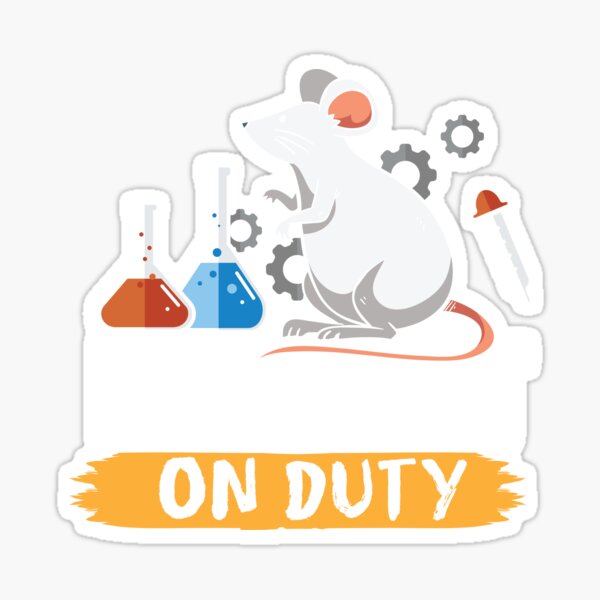 "Lab Rat on Duty science mice design shirt" Sticker by Grinover | Redbubble