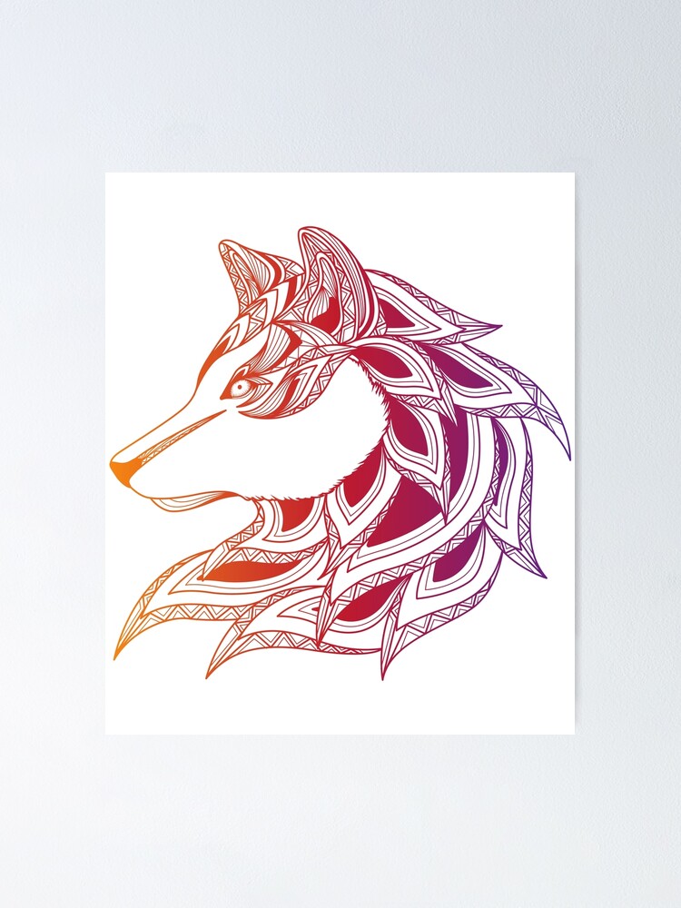 "Wolf Aztec Design" Poster by NoSpecialShop | Redbubble