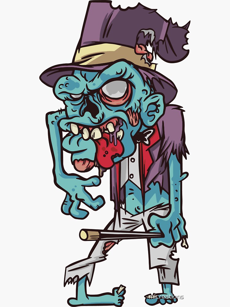 "Zombie Wizard Ugly horror look funny design" Sticker for Sale by ...