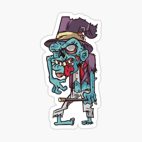 "Zombie Wizard Ugly horror look funny design" Sticker for Sale by ...