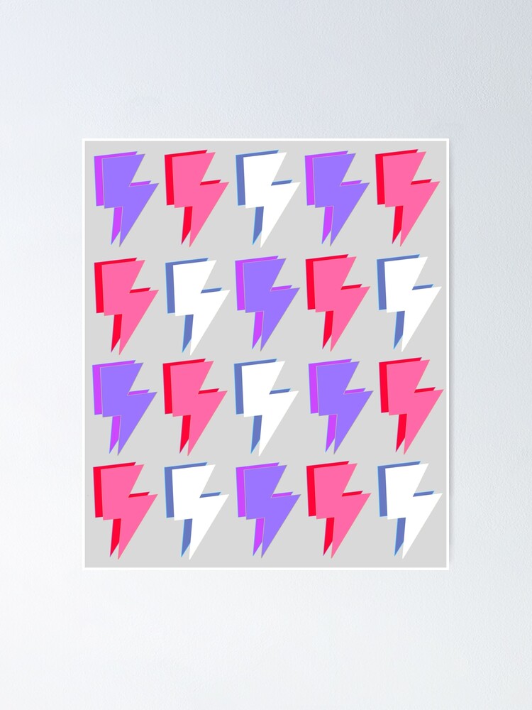 Póster «Patrón de relámpagos morados, rosados y rojos» de OneThreeSix ...