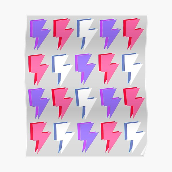 Póster «Patrón de relámpagos morados, rosados y rojos» de OneThreeSix ...