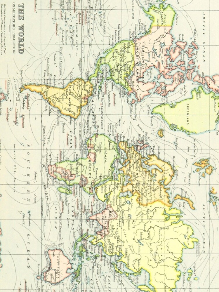 "Vintage Map of The World (1899)" iPhone Case for Sale by BravuraMedia ...