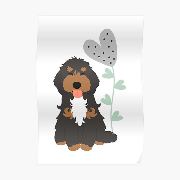 "Love Black and Tan Tricolor Cockapoo Cavapoo Cavoodle" Poster for Sale ...