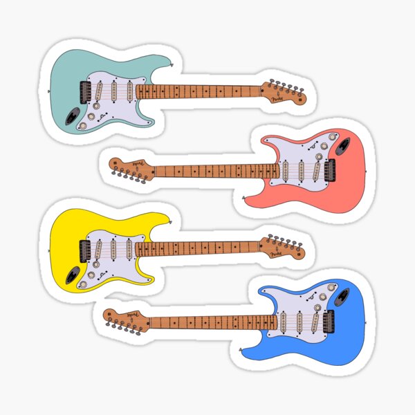 "Guitar sticker pack" Sticker for Sale by samhn19 | Redbubble