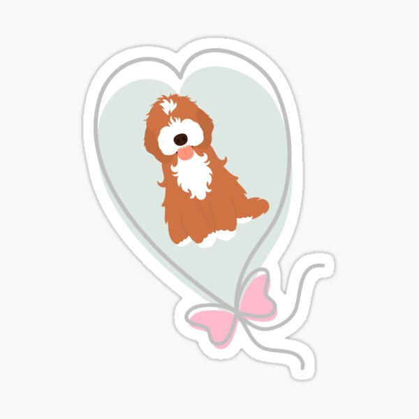 "Love Ruby Red and Whtie Cockapoo Cavapoo Cavoodle " Sticker for Sale ...