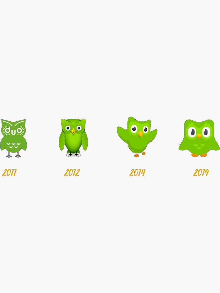 "Duolingo evolution" Sticker by GoldenQuotes | Redbubble