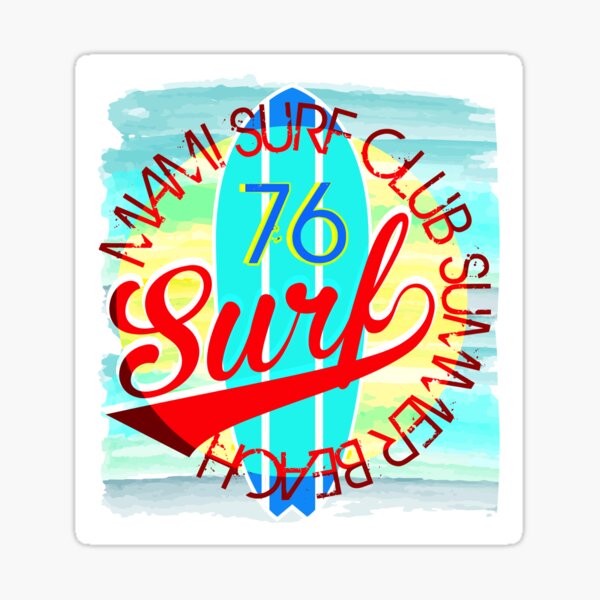 "Miami Surf Club" Sticker by MisterGooseShop | Redbubble
