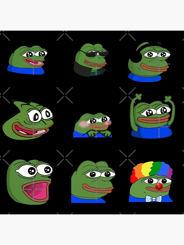 Lámina fotográfica «Emotes de Peepo (negro)» de mrlazypl | Redbubble