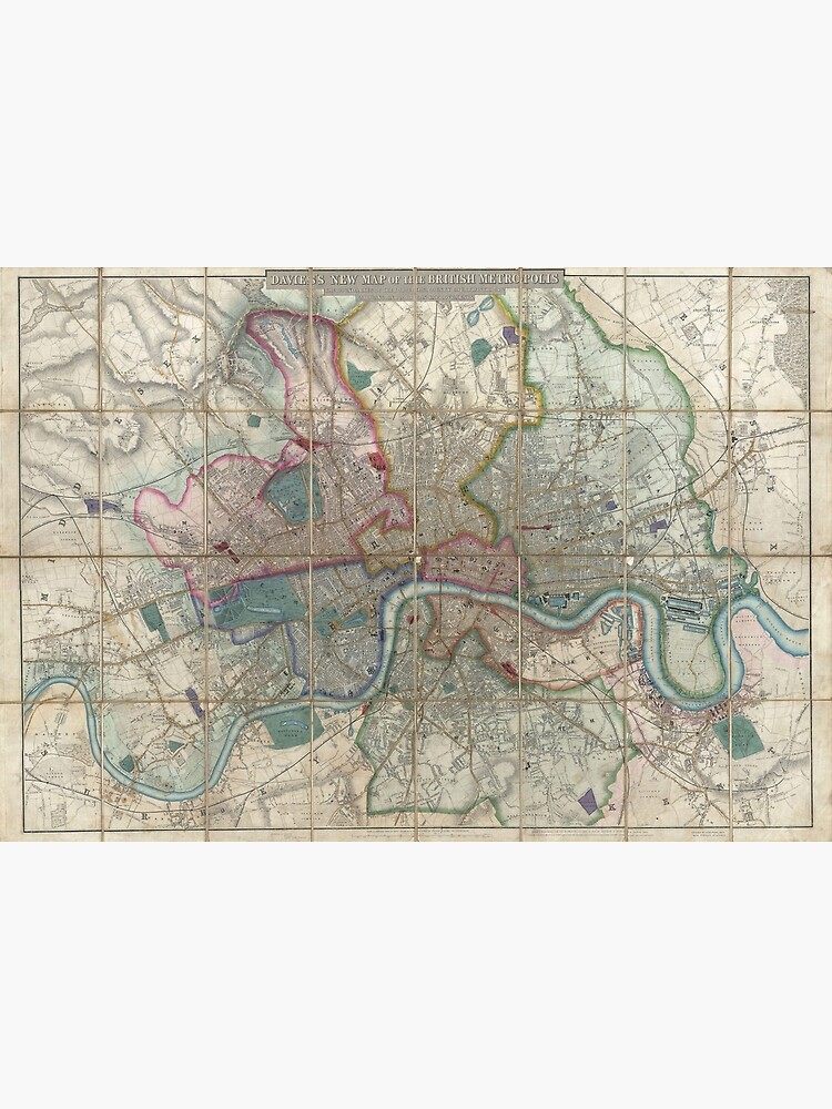 "Vintage Map of London England (1852)" Poster by BravuraMedia | Redbubble