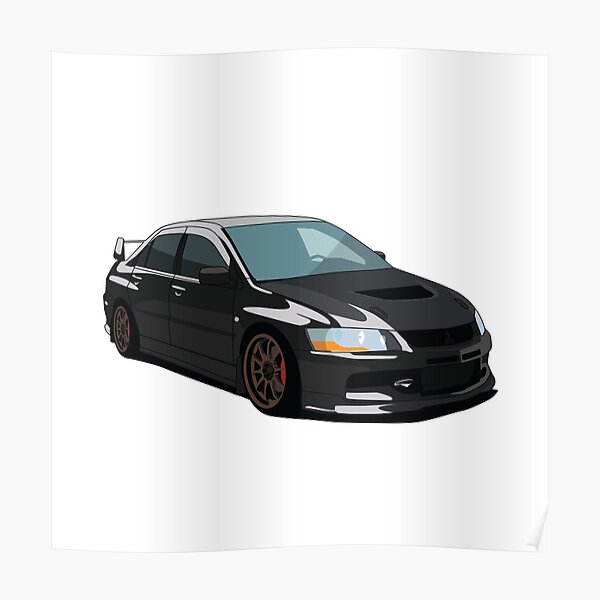 Póster «Dibujos animados de evo lancer negro» de erikallen920 | Redbubble