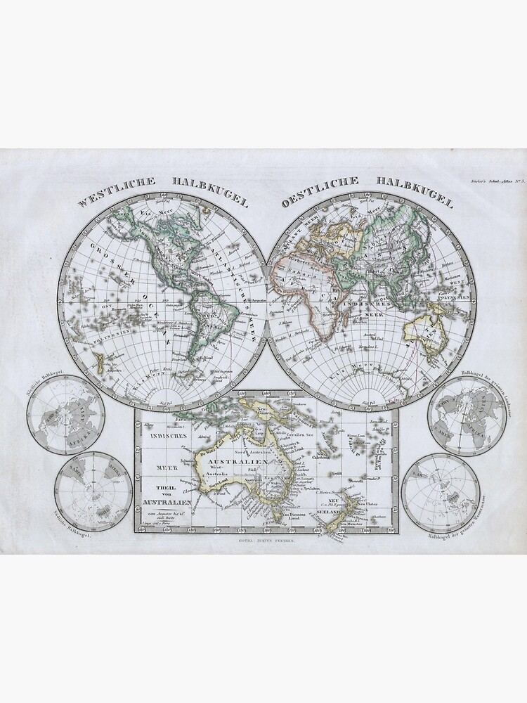 "Vintage Map of The World (1862)" Poster for Sale by BravuraMedia ...