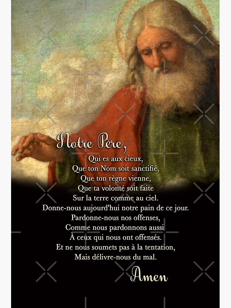 "The Lords Prayer in French" Poster by ArmorOfGodStore | Redbubble