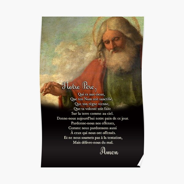 "The Lords Prayer in French" Poster by ArmorOfGodStore | Redbubble