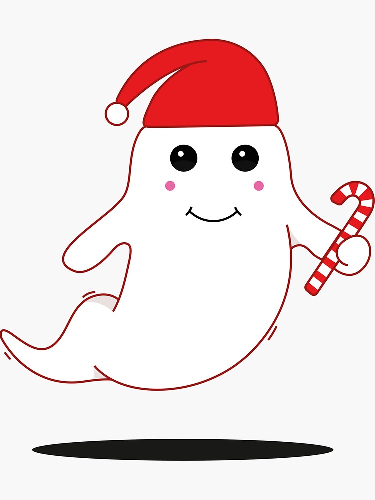 "Cute santa ghost" Sticker by metin1331 | Redbubble