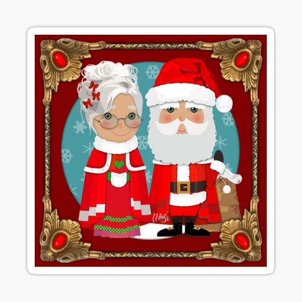 "MOM & SANTA CLAUS" Sticker by matzi-avatars | Redbubble