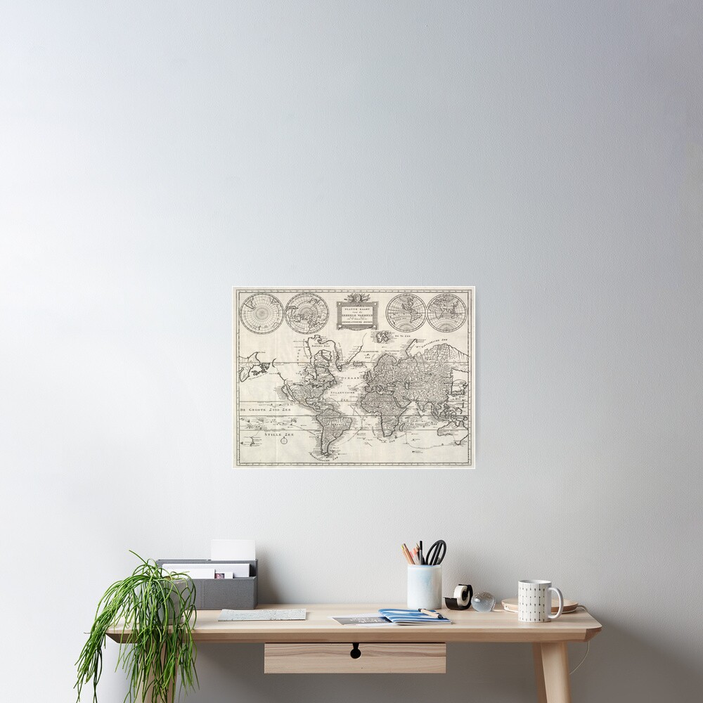 "Vintage Map of The World (1786)" Poster by BravuraMedia | Redbubble