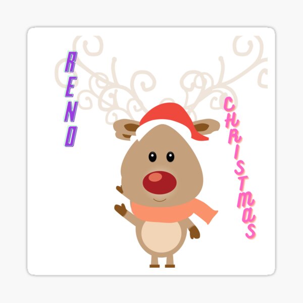 "RENO Christmas Happy Design" Sticker for Sale by bhoopathi006r | Redbubble