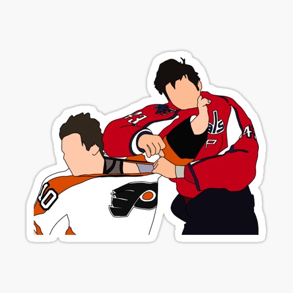 "Tom Wilson Eats Flyers" Sticker by emhenn13 | Redbubble