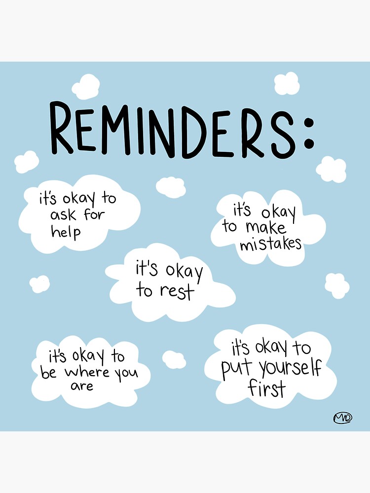 "Friendly Reminders Print" Sticker by mrd1995 | Redbubble