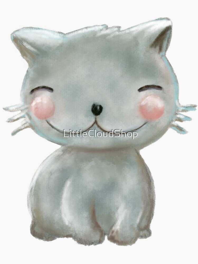 "Wee Kitty" Sticker for Sale by LittleCloudShop | Redbubble