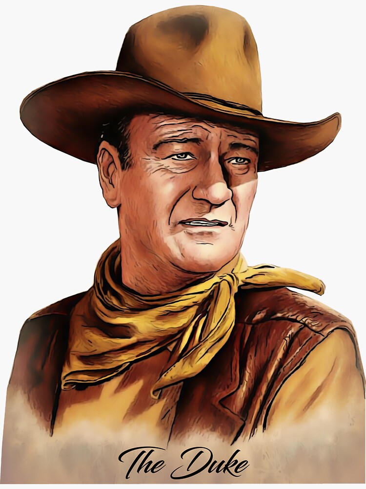 "John Wayne "The Duke"" Sticker for Sale by CathalDevlin | Redbubble