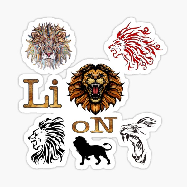 "Leo Sticker Wild Lion Sticker Pack - Set of 10, 25 or 50 - Cute Vinyl ...