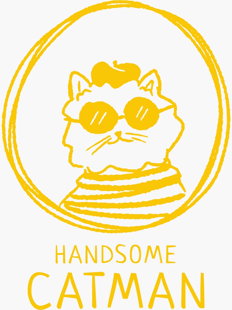 "Handsome Catman" Sticker for Sale by TeePixelArt | Redbubble