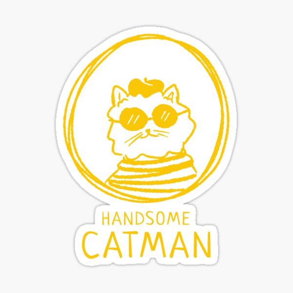 "Handsome Catman" Sticker for Sale by TeePixelArt | Redbubble