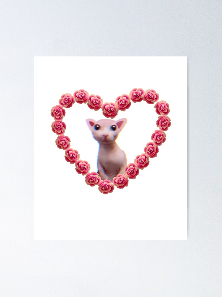 "Bingus - Sphynx Pink Heart Roses" Poster for Sale by cannevas | Redbubble