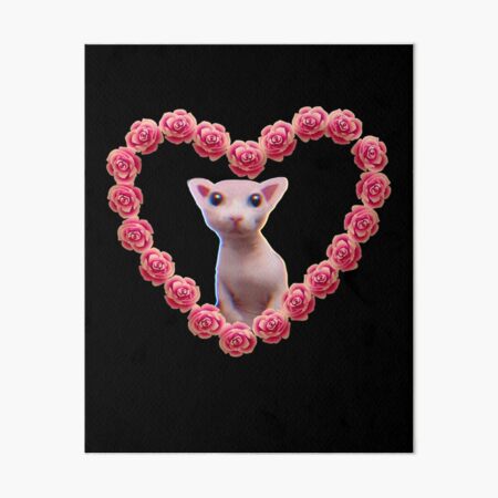 "Bingus - Sphynx Pink Heart Roses" Art Board Print by cannevas | Redbubble