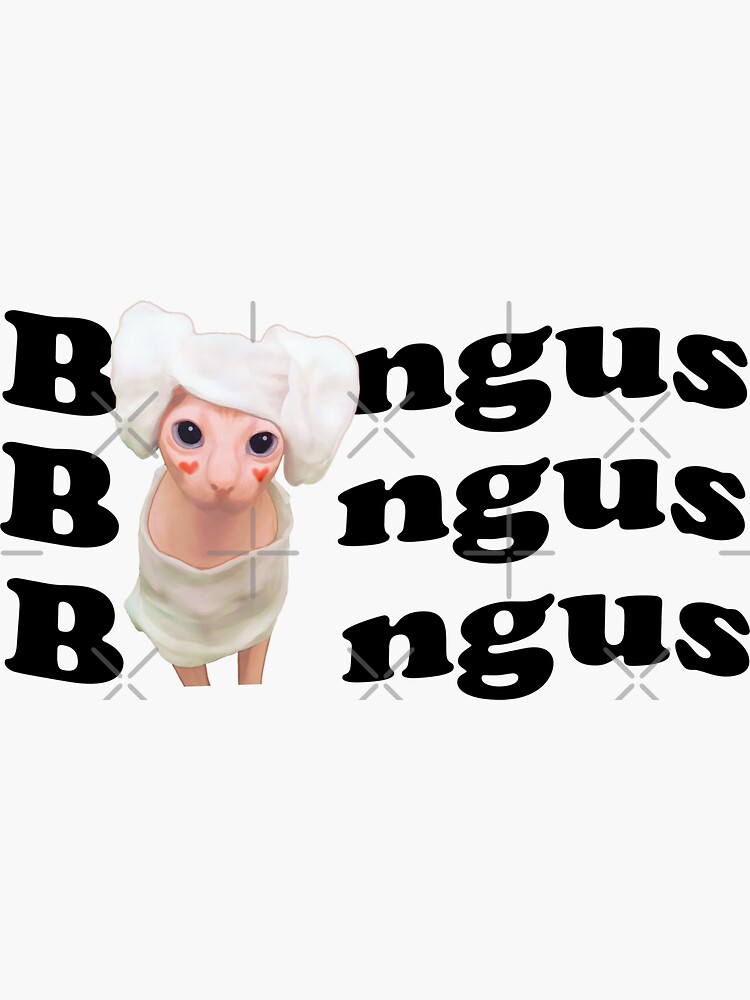 "Bingus - Cat Meme Lamb Towel Hat" Sticker for Sale by cannevas | Redbubble