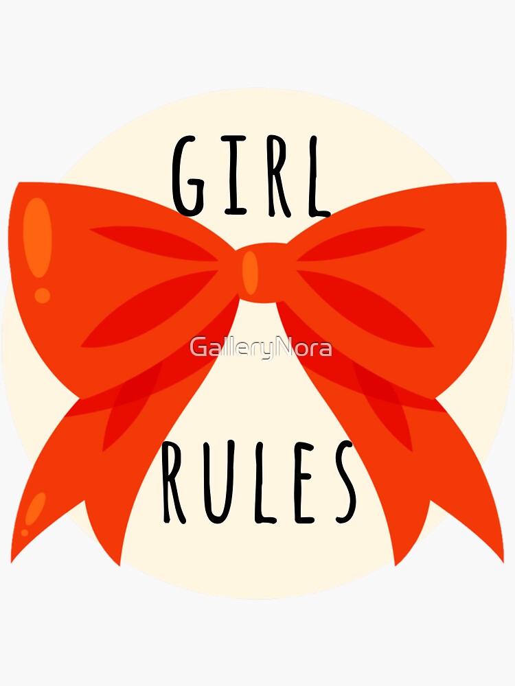 "Girl Rules - Bow Feminine Empowering Vintage Style" Sticker by ...