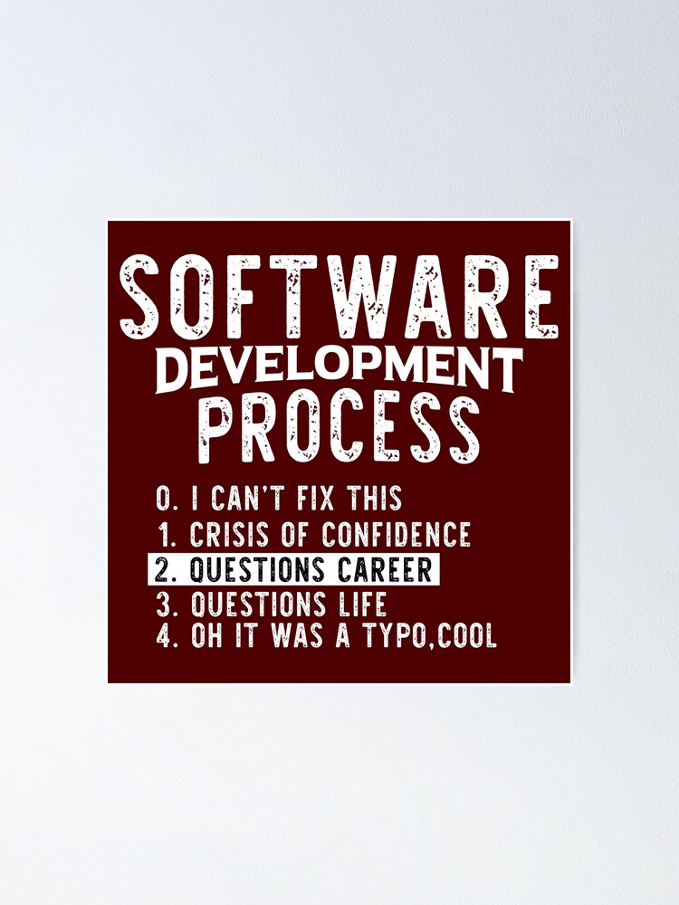 Software Development Process Python Coding Poster For Sale By Programmingmeme Redbubble
