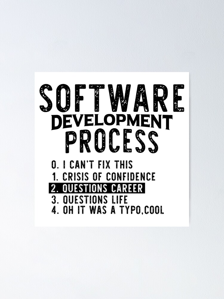 Software Development Process Python Coding Poster For Sale By Programmingmeme Redbubble