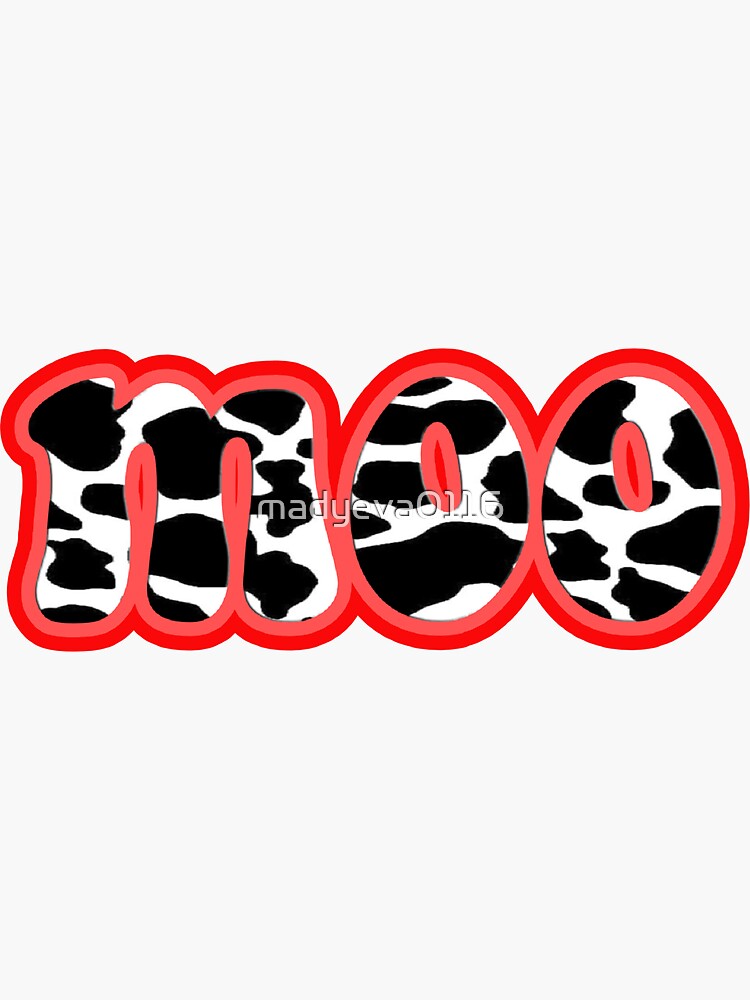 "red cow print moo" Sticker for Sale by madyeva0116 | Redbubble