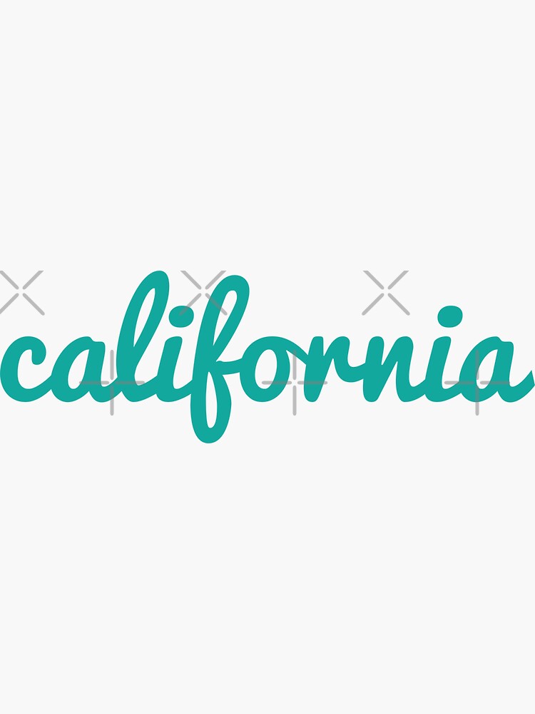 "California - SCRIPT " Sticker by michelemoira | Redbubble