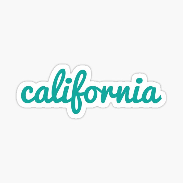 "California - SCRIPT " Sticker by michelemoira | Redbubble