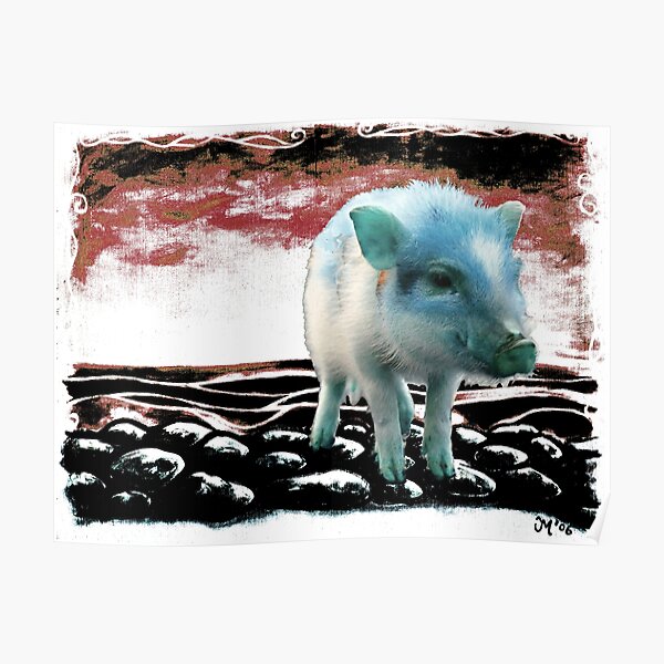 "The blue PIG" Poster for Sale by ARTito | Redbubble
