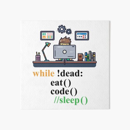 "Computer Science Python Programmer Eat Code Sleep" Art Board Print by ...