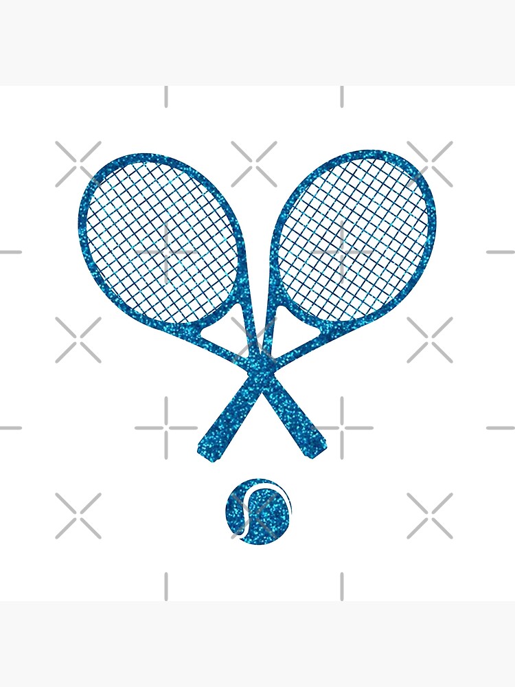 "Tennis Racket Bleu Glitter, Funny Tennis Racket " Throw Pillow for ...