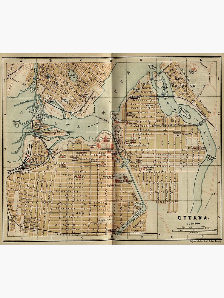 "Vintage Map of Ottawa Canada (1894)" Poster by BravuraMedia | Redbubble