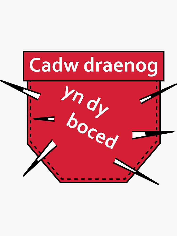 "Cadw Draenog yn dy Boced" Sticker for Sale by VickreyDesigns | Redbubble