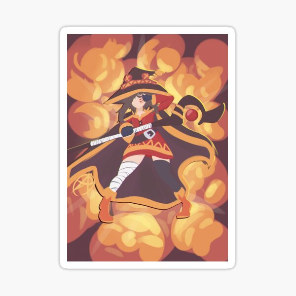 "Megumin Pop Explosion" Sticker for Sale by AngriePeanut | Redbubble