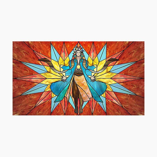 "Stained Glass DnD Wizard" Photographic Print by LawrJulience | Redbubble