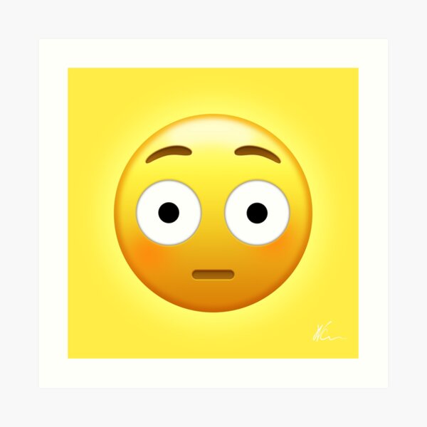 "Flushed Face Emoji | Pop Art" Art Print for Sale by williamcuccio ...