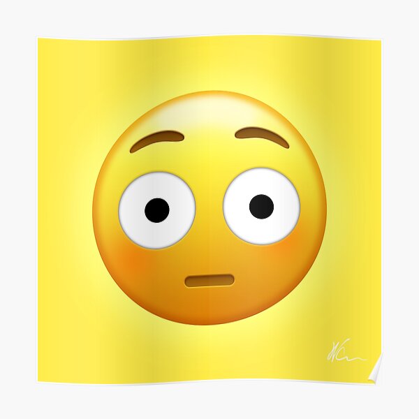 "Flushed Face Emoji | Pop Art" Poster for Sale by williamcuccio | Redbubble