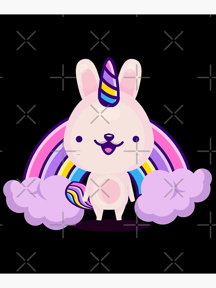 Póster «Regalo feliz arco iris rabit-unicornio - rabit-unicorn ...