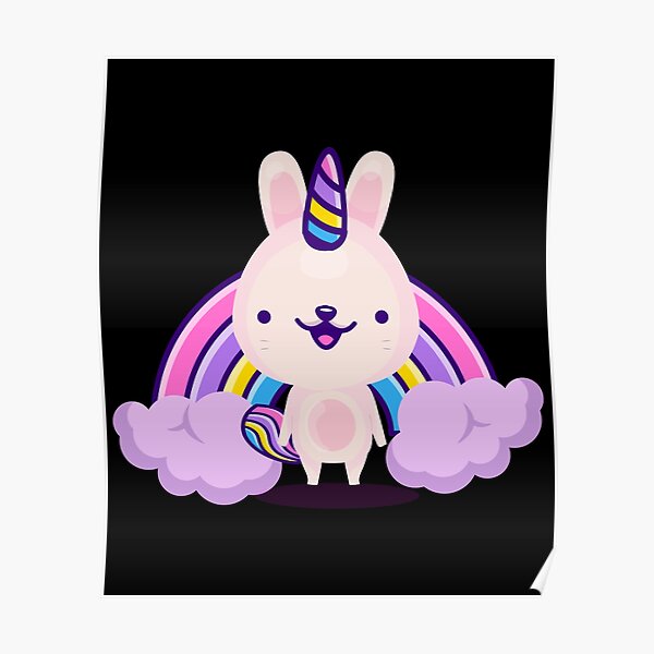Póster «Regalo feliz arco iris rabit-unicornio - rabit-unicorn ...